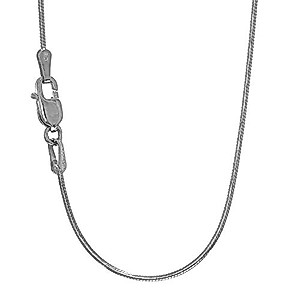 JewelStop 14k Solid Yellow Gold 0.9 mm Round Snake Chain Necklace, Lobster Claw Clasp - 18 Inches, 3.9gr.