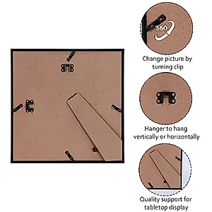 Giftgarden Black 12x12 Picture Frame Set of 7, Matted to 8x8 with Mat or 12 x 12 without Mat, Multi Square Photo Frames for Wall or Tabletop Display