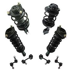 TRQ Front and Rear Suspension Kit Complete Strut & Coil Spring Assembly Sway Bar Stabilizer Link Compatible with 2010-2012 Subaru Legacy