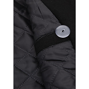 Lisskolo Men's Woolen Coat Slim Fit Winter Warm Pea Coat Wool Outwear Jacket Black XS