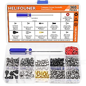 HELIFOUNER 360 Pieces Computer Standoffs Screws Assortment Kit with a Screwdriver