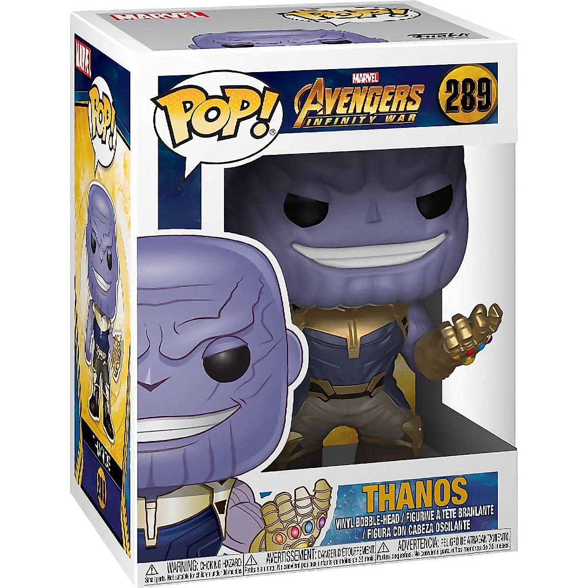 POP Marvel: Avengers Infinity War - Thanos with Infinity Gauntlet Funko Pop! Vinyl Figure (Bundled with Compatible Pop Box Protector Case), Multicolored, 3.75 inches
