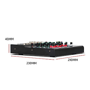 Depusheng HT4 Bluetooth Compatible Professional Portable Digital DJ Console w/USB 4 Channel Mixer Audio Interface-Mixing Boards For Studio Recording, Black