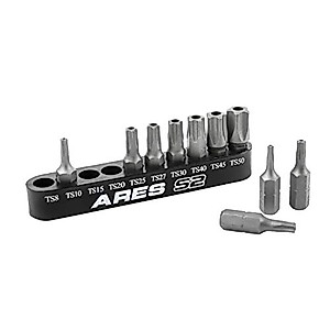 ARES 31004-10-Piece 5-Point Torx Plus Tamper Proof Security Bit Set - 25mm Length S2 Steel Precision Machined Security Bits - Storage Rail Included