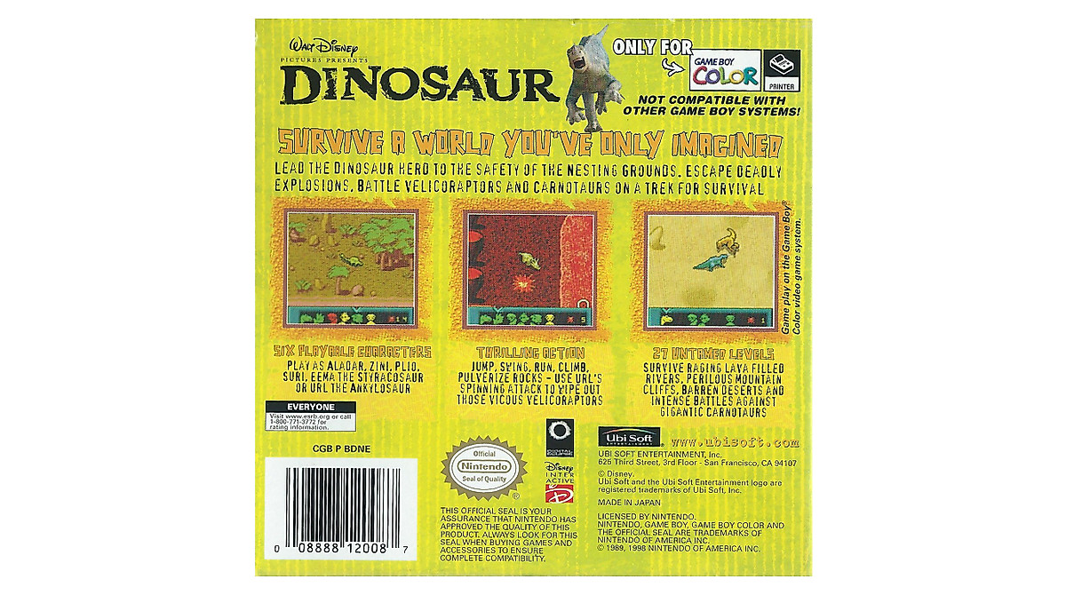 Dinosaur - Game Boy Color: Adventure Awaits!