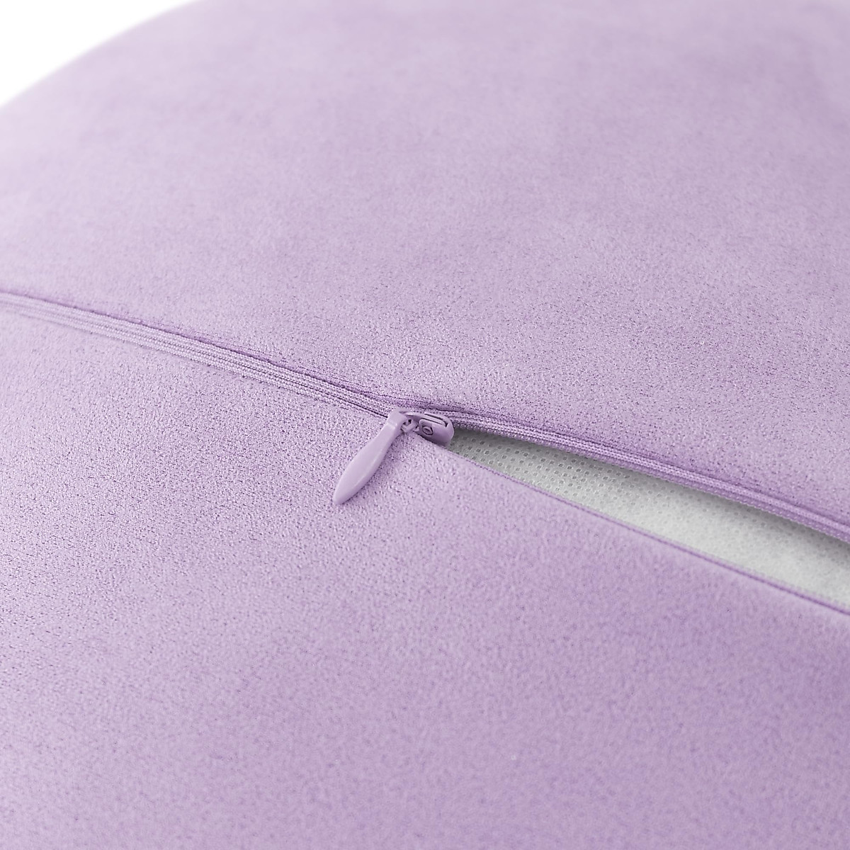 JWH Hand Crafted Flower Throw Pillow Cover Decorative Floral Pillow Case Round Cushion Stereo Pillowcase for Bedroom Bed Couch Living Room 14 Inch Purple Lilac