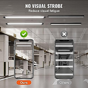 VEVOR 4 Pack LED Shop Light, 4 FT, 40W Linkable Shop Light Fixture, 4500 LM Surface & Hanging Mount Ceiling Lights 59 in Power Cords with ON/Off Switch, for Garage Warehouse Home Workkshop and Office