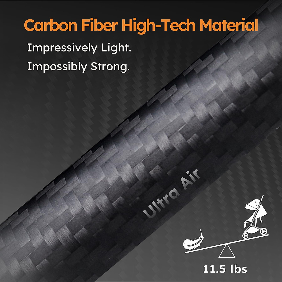 MAMAZING Lightweight Baby Stroller with Organizer, Ultra Compact & Airplane-Friendly Travel Stroller, One-Handed Folding Stroller for Toddler, Only 11.5 lbs, Coal