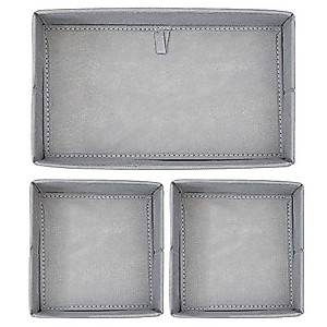 iDesign Aldo Fabric Collapsible Drawer Organizer Cubes - Gray (Set of 3)