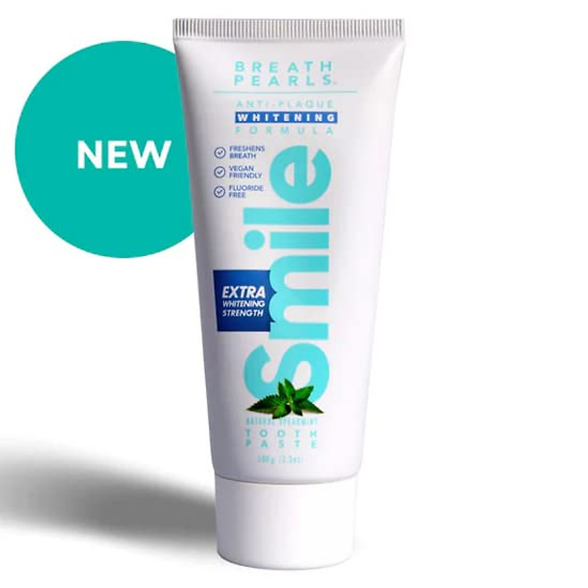 Smile Fresh Breath Natural Fluoride Free Spearmint Whitening Toothpaste Vegan Friendly Extra Strength SLS and Paraben Free