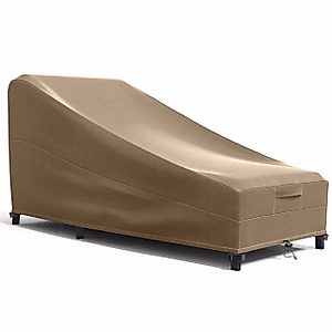 KHOMO GEAR Chaise Lounge Cover Panther Series - Heavy Duty Patio Furniture Cover (Brown)