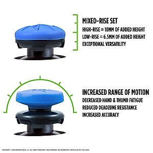 KontrolFreek FPS Freek Edge for Xbox One and Xbox Series X Controller | Performance Thumbsticks | 1 High-Rise Convex, 1 Low-Rise Convex | Blue