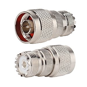 XRDS -RF N Male to UHF Female Adapter N Connector to PL-259 SO-239 Coax RF Coaxial Cable Connectors Pack of 2 (NOT for TV)