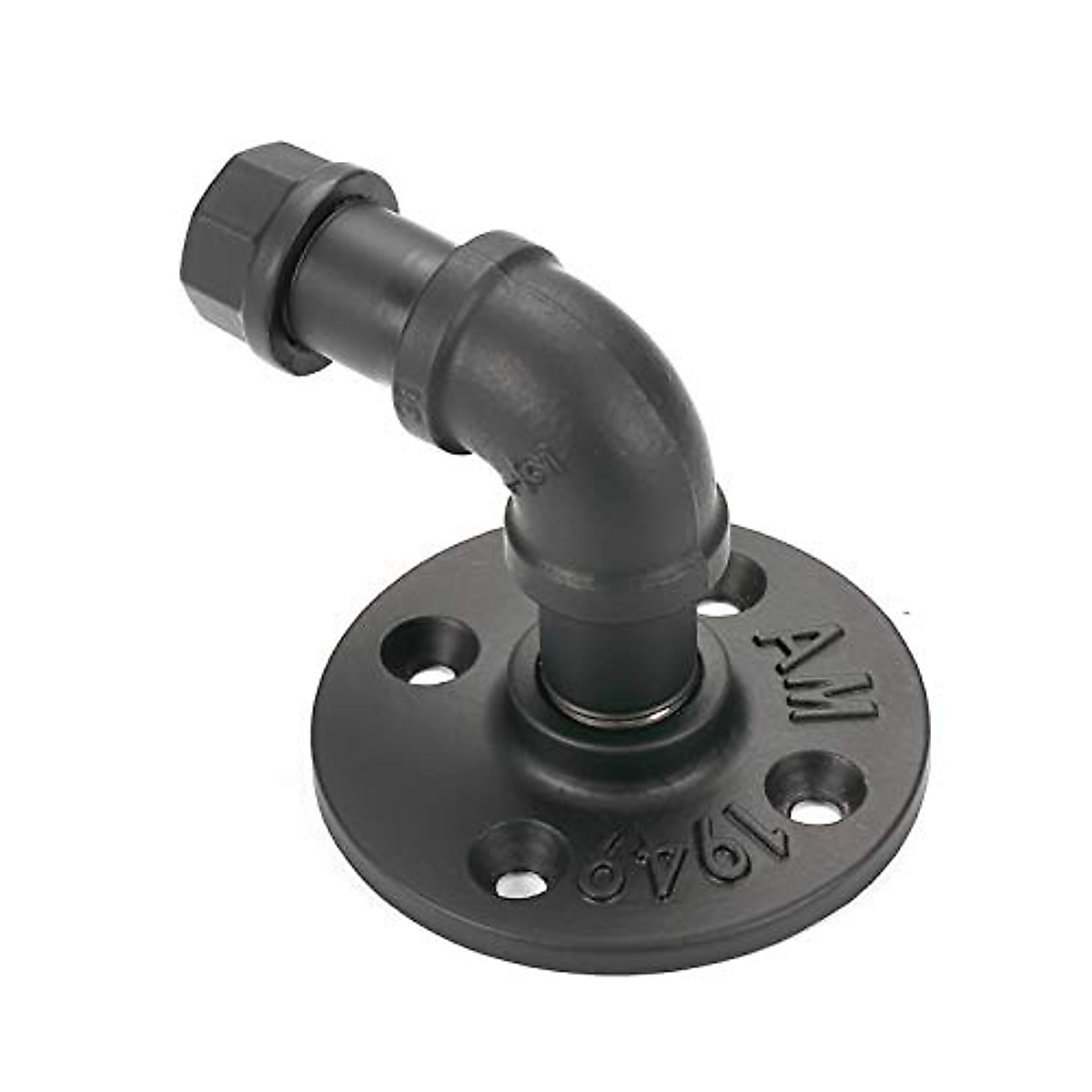 IMQOQ Industrial Style Robe Towel Hook Wall Mounted Metal Iron Pipe Coat Hanger Hat Holder Bag Rack for Bathroom Bedroom Kitchen, Rust Free, Black