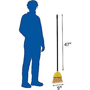 Genuine Joe GJO58562 Lightweight Manual Angle Broom, 7" Bristles , Yellow