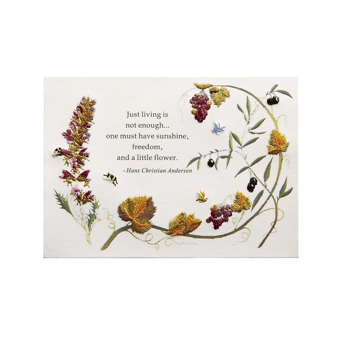 NIQUEA.D, Embroidered Leaves and Flowers Birthday Card