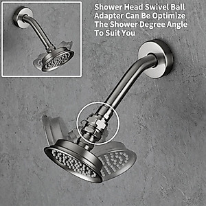Miyili Brass Ball Joint Shower Head Adapter, Adjustable Swivel Ball Shower Arm Extension, Brushed Nickle Shower Connector, Z200N