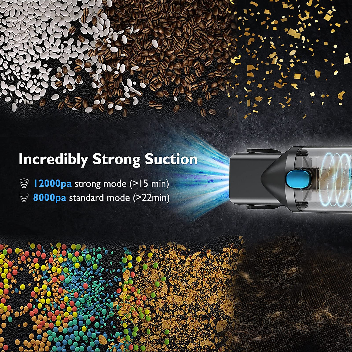 Aroma Room Handheld Vacuum Cordless, Small Hand Vacuum Cleaner with Powerful Cyclonic Suction, Portable & Lightweight, Rechargeable Vacuum Cleaner for Pet Hair, Home & Car Cleaning, Wet Dry Use