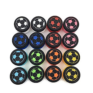 2 x High Extender Analog Thumbsticks Cap Thumb Stick Grips Joystick Cap Cover for Playstation 4 for PS4 Xbox 360 PS3 Controller (Dark Blue Soccer)