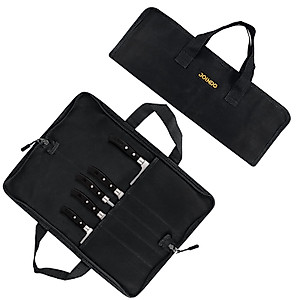 JOINDO Water Resistant Waxed Canvas Knife Bag with Durable Zipper, 5 Slots Professional Chef Knife Roll Bag with Handle, Heavy Duty Knives Pouch, 1 Pack