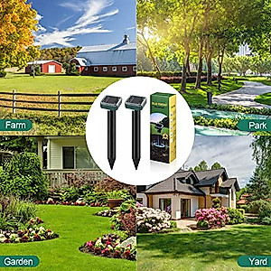 ELLASSAY Mole Repellent Solar Powered 2 Pack Sonic Mole Deterrent Spikes,Snake Gopher Vole Repellent for Lawn Garden & Yard,Gopher Deterrent,Groundhog Repeller
