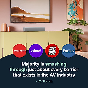 Majority 15 Inch White Soundbar for TV, Bluetooth Sound Bar 50 Watts, Home Audio Speaker, Small PC Soundbar Speaker | AUX, RCA, Optical, USB | Gaming, Music, Movies | Bowfell