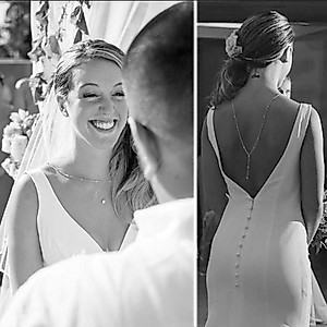 Tgirls Dainty Crystal Body Chain Sexy Backdrop Necklace Body Jewelry for Women and Girls (Silver)