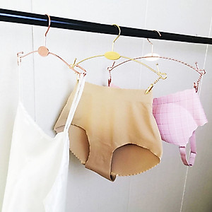 SUNTRADE Metal Underwear Bra Rack, Durable Pants Clothes Hangers with Clips,for Lingerie Shop Display, 10pcs (Rose Gold-A2)