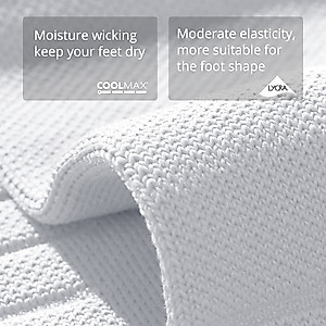 AKASO 2 Pairs Ultralight Running Socks, Crew Coolmax Cotton Athletic Sport Quarter Hiking & Running Socks for Men & Women(White L)