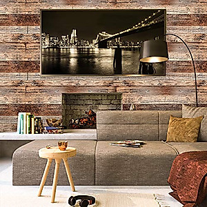 TANONE Brown Wood Peel and Stick Wallpaper 17.8" X 118.8" Self Adhesive Removable Decorative Film Wood Grain Wallpaper for Wall Covering Furniture Countertop Kitchen Christmas DIY