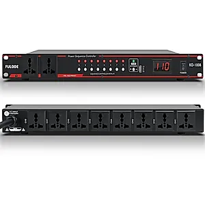 FULODE 10 Outlet Power conditioner -8 Independent Switch Rack power, Power conditioner rack mount Audio power conditioner Regulator w/Voltage Readout, With USB,Surge Protector (KD-1008)