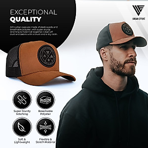 Urban Effort Mesh Trucker Hat - Adjustable Baseball Cap for Men and Women - For Mountaining, Hunting & Hiking