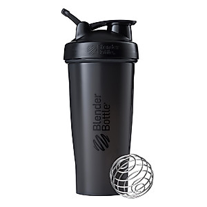 BlenderBottle Classic Shaker Bottle Perfect for Protein Shakes and Pre Workout, 28-Ounce, Black