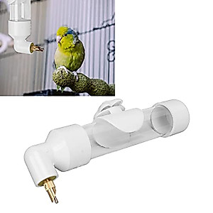 VINGVO Bird Automatic Drinking Device, Bite Pin Spout Bird Drinking Water Bottle Large Capacity Safe for Small Medium Large for Bird Cage Accessories (White)