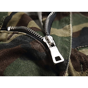 AITITIA Men's Regular Fit Biker Jeans (1544 Camo, 32)