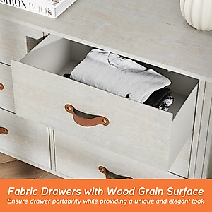 WAMPAT Kids Dresser for Bedroom, White Dresser with 6 Drawers, Baby Closet Storage Organizer Dressers & Chest of Drawers for Nursery, Living Room, Hallway