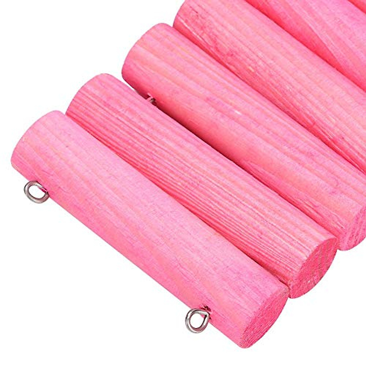 TOPINCN Perch Stand Platform, Perch Platform Natural Wood Swing Stand for Small Birds Conure Cockatiel Parakeet Hamster Pink