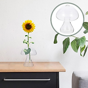 BESPORTBLE 1PC Mushroom Glass Vase Flower Planter Vase Transparent Terrarium Vase Container for Hydroponic Plants Home Dorm Garden Decor (Style2)