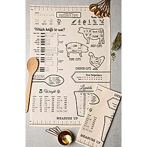 DII Cotton Printed Dish Towels, 18x28 Set of 2, Decorative Oversized Kitchen Towels, Perfect Home and Kitchen Gift - Measure Up