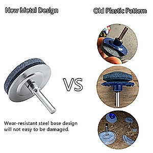 EtekStorm Lawn Mower Blade Sharpener Steel Backing Design Universal Multi-Sharp Rotary Lawnmower Sharpen Kit for Power Drill Hand Drill , Blade Balancer and Cut Resistant Gloves (8 Pack)