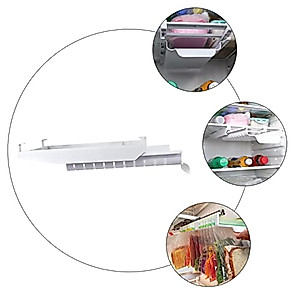 YARNOW 1pc Refrigerator Storage Bracket Fridge Freezer Bags Rack Bag Organizer Zipper Bag Rack Hanger Refrigerator Storage Shelf Refrigerator Stand Holder Rack Abs Tray White Telescopic