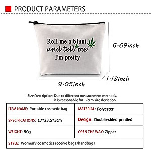 G2TUP Leaf Accessories Bag for Women Funny Cosmetic Bag Roll Me a Blunt and Tell Me I'm Pretty Zipper Pouch (Blunt makeup bag)