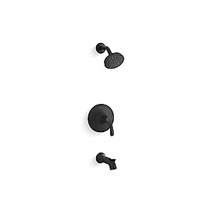 Kohler TS27391-4G-BL SIMPLICE Rite-Temp Pressure-Balancing 1.75 GPM Bath and Shower Faucet Trim Set, Matte Black