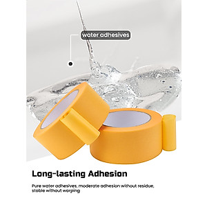 Lichamp 2 inch Automotive Masking Tape Yellow Painters Tape, Cars Detailing Paper Masking Tape, Vehicles Auto Paint Tape, 1.9 inch x 55 Yard x 1 roll, 0120YL(Total 55 Yards)