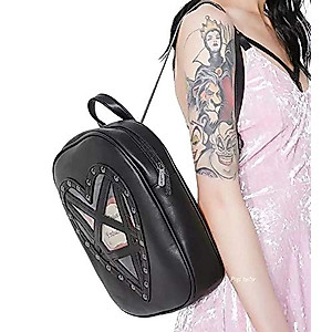 Nite closet Gothic Backpack Purse for Women Studded Ita Bag Star Transparent Front