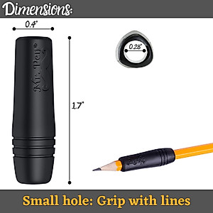 Mr. Pen- Pencil and Pen Grips, 12 Pack, Black, Pencil Grips for Adults, Rubber Pencil Grips, Pen Grips for Adults with Arthritis, Ergonomic Pencil Grip, Pen Gripper, Pencil Cushions for Writing