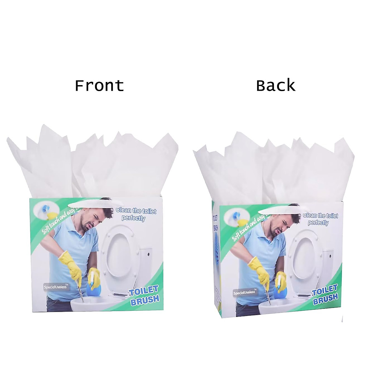 ysmile 13" Funny Gift Bag with Wrapping Tissue for Men Women Large Paper Bag with Handle Single 1 Pack (Hide Your Real Present)