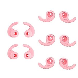 Artibox 5 Pairs Replacement Ear Fins Wings Sports Ear Hooks Anti-Slip Earbuds Stabilizers Replacement Eartips Adapters for Wired/Wireless in Ear Earphones 3.8mm to 5mm with Storage Box (Pink)