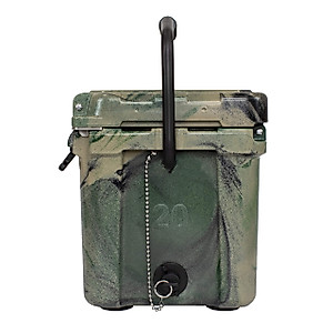 Frosted Frog Green Camo 20 Quart Ice Chest Heavy Duty High Performance Roto-Molded Commercial Grade Insulated Cooler