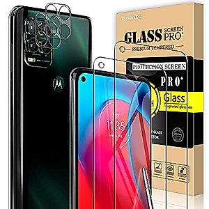 [2+2 Pack] for Motorola Moto G Stylus 5G Screen Protector and Camera Lens Protector,9H Hardness Tempered Glass Film,with 2.5D Edge Protection,HD Clear [Anti-Scratch] [Bubble Free] Easy Installation